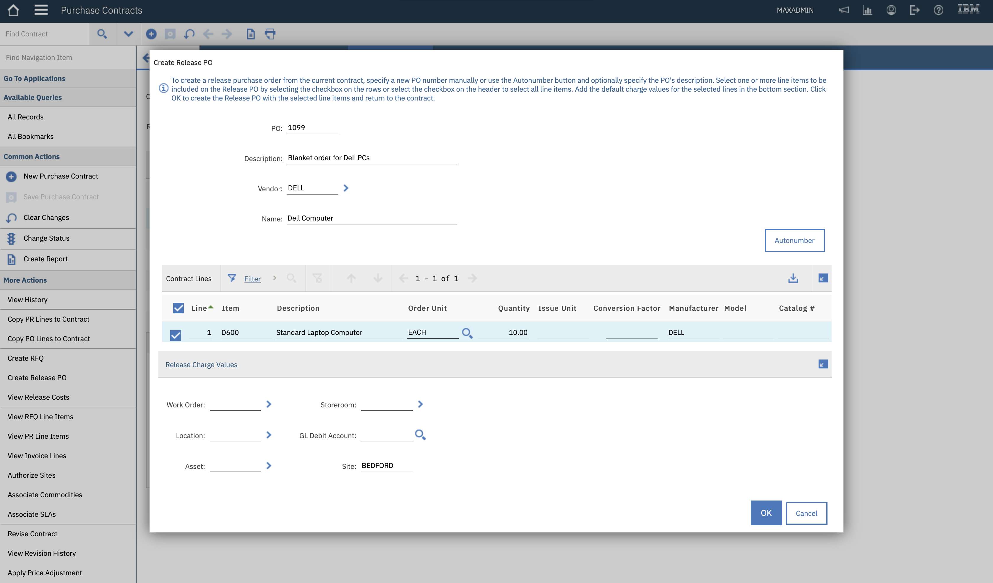 createreleasepo – Maximo Secrets
