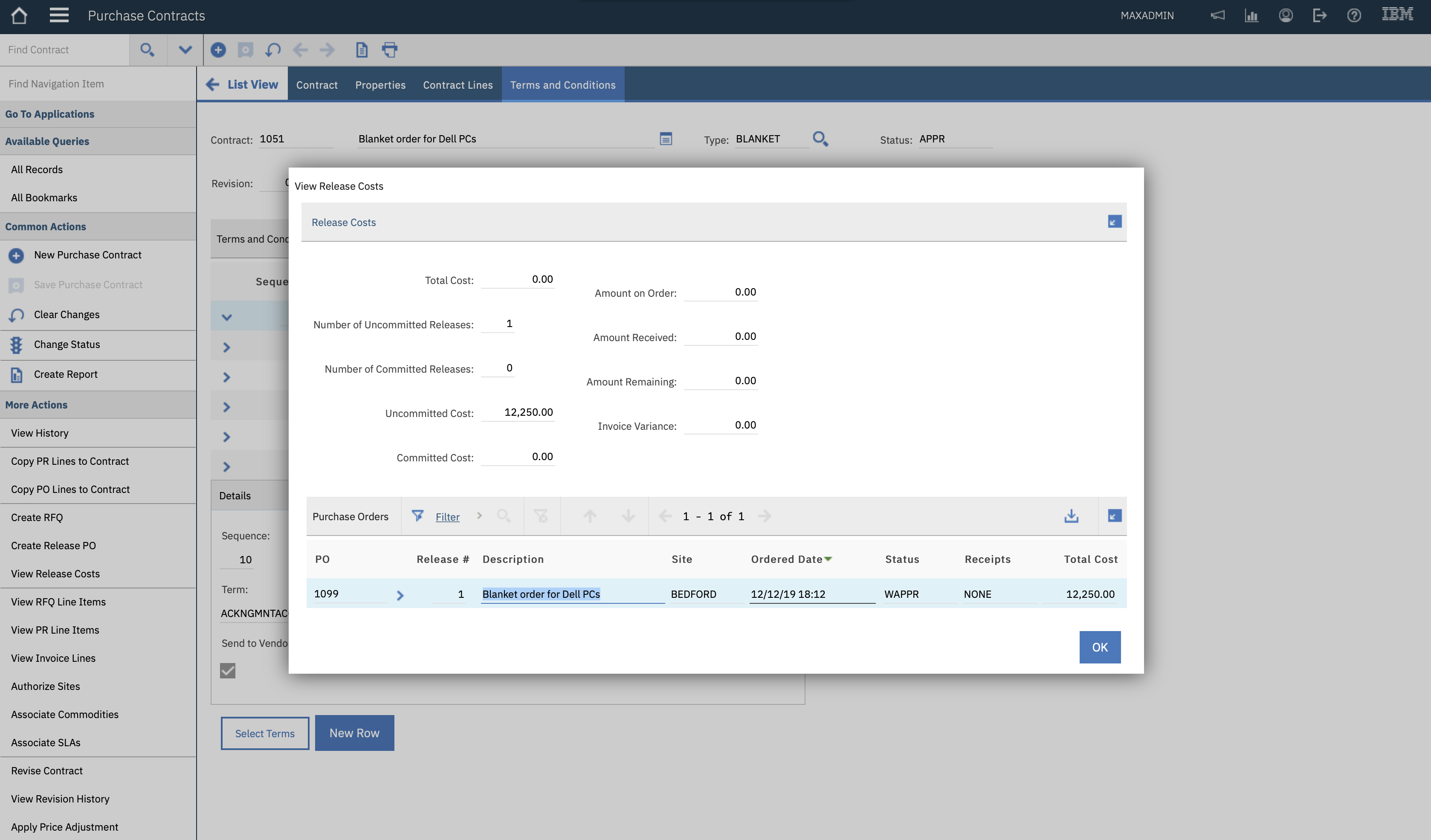 viewreleasecosts – Maximo Secrets