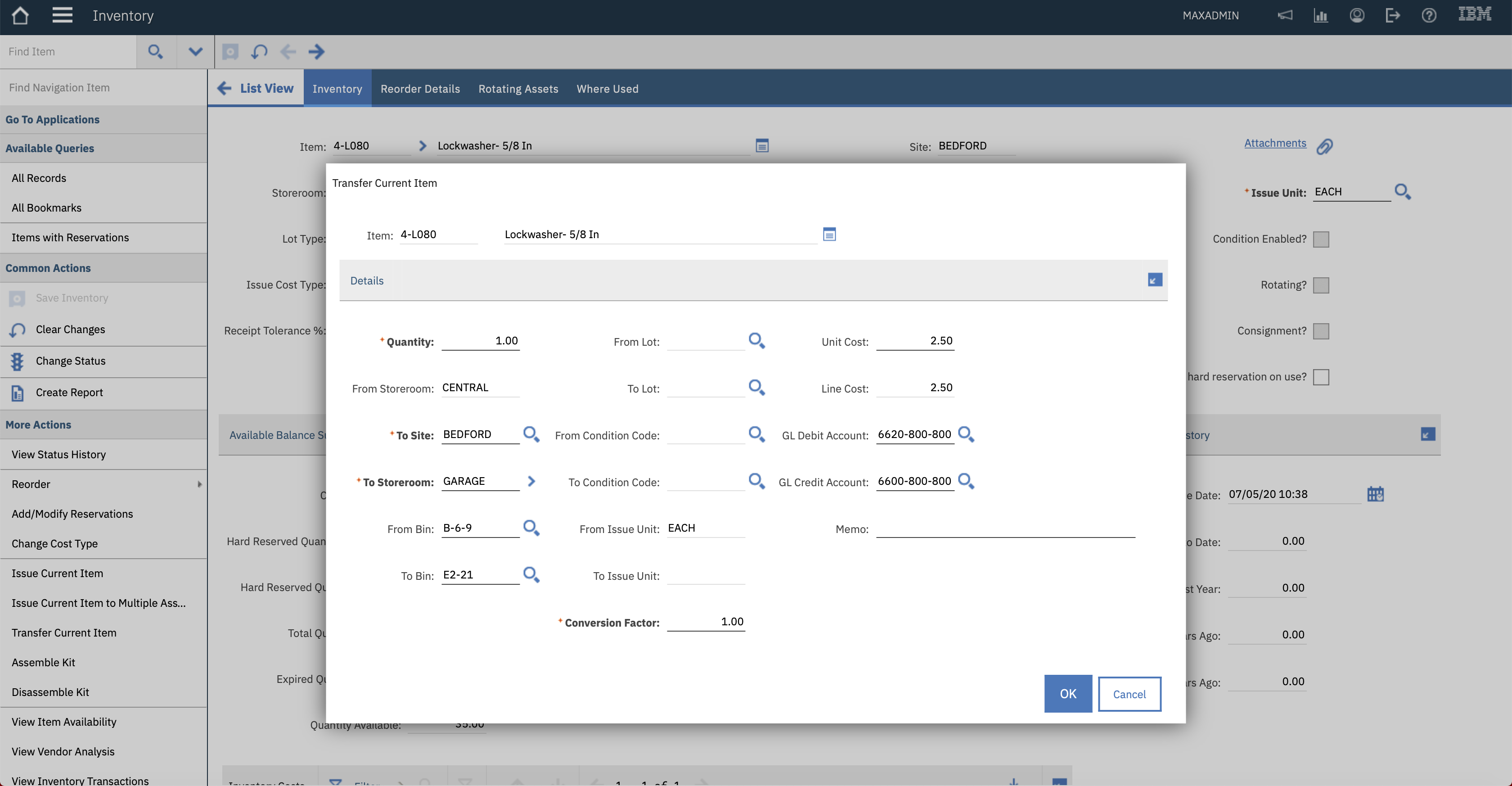 42-inventory-transferstoreroom – Maximo Secrets