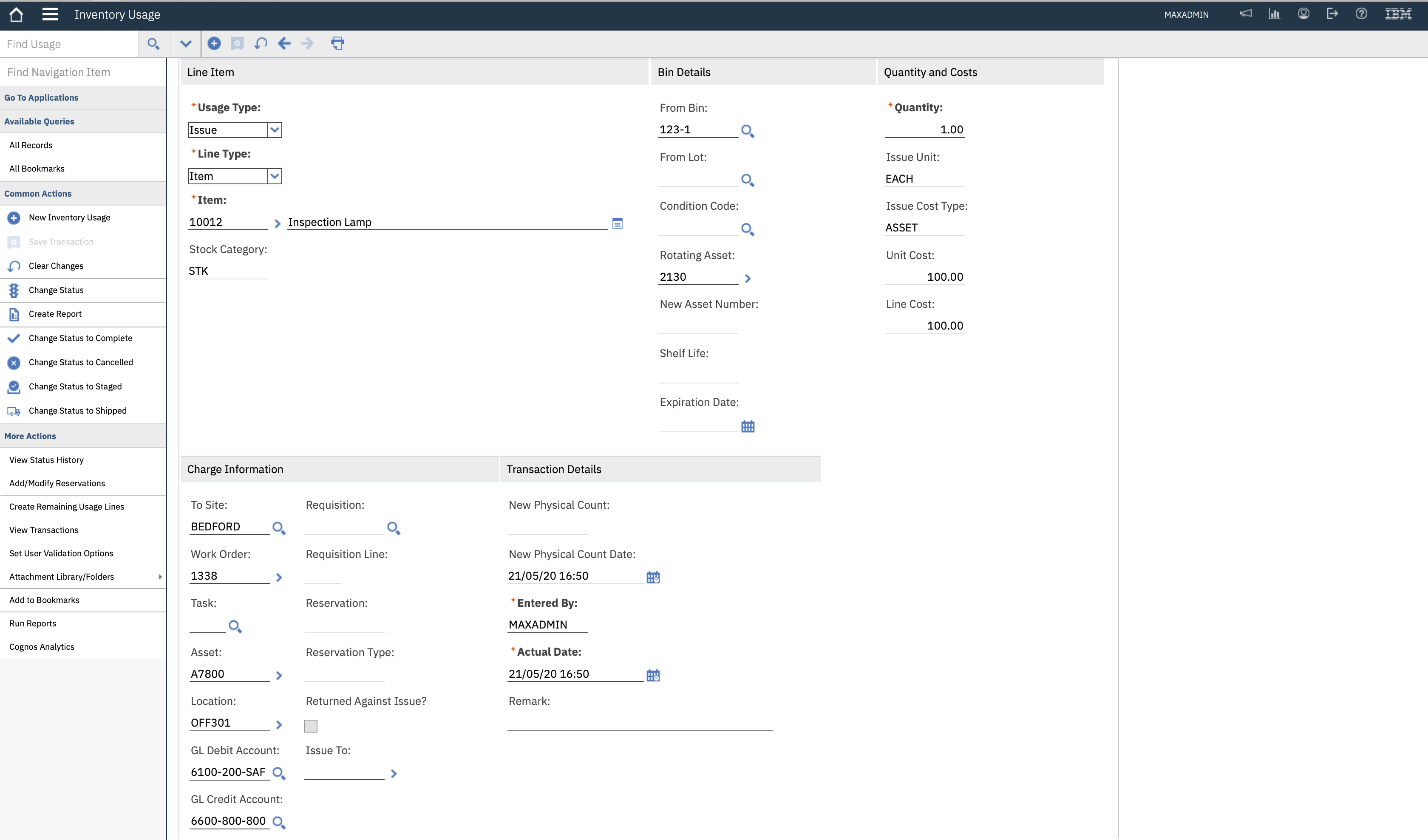 06-issueitemasset – Maximo Secrets