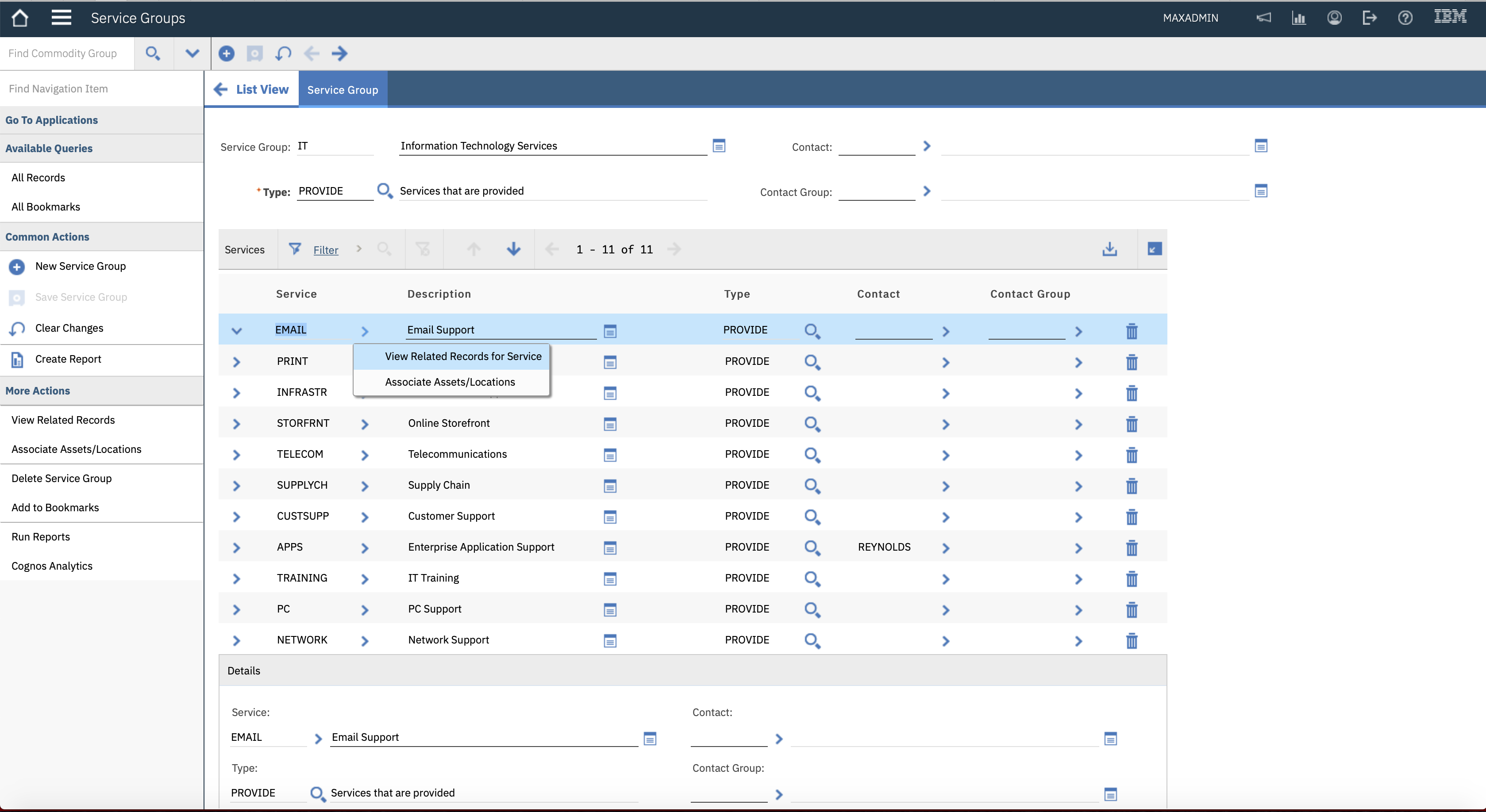 25-viewrelatedrecords-detailmenuservices – Maximo Secrets