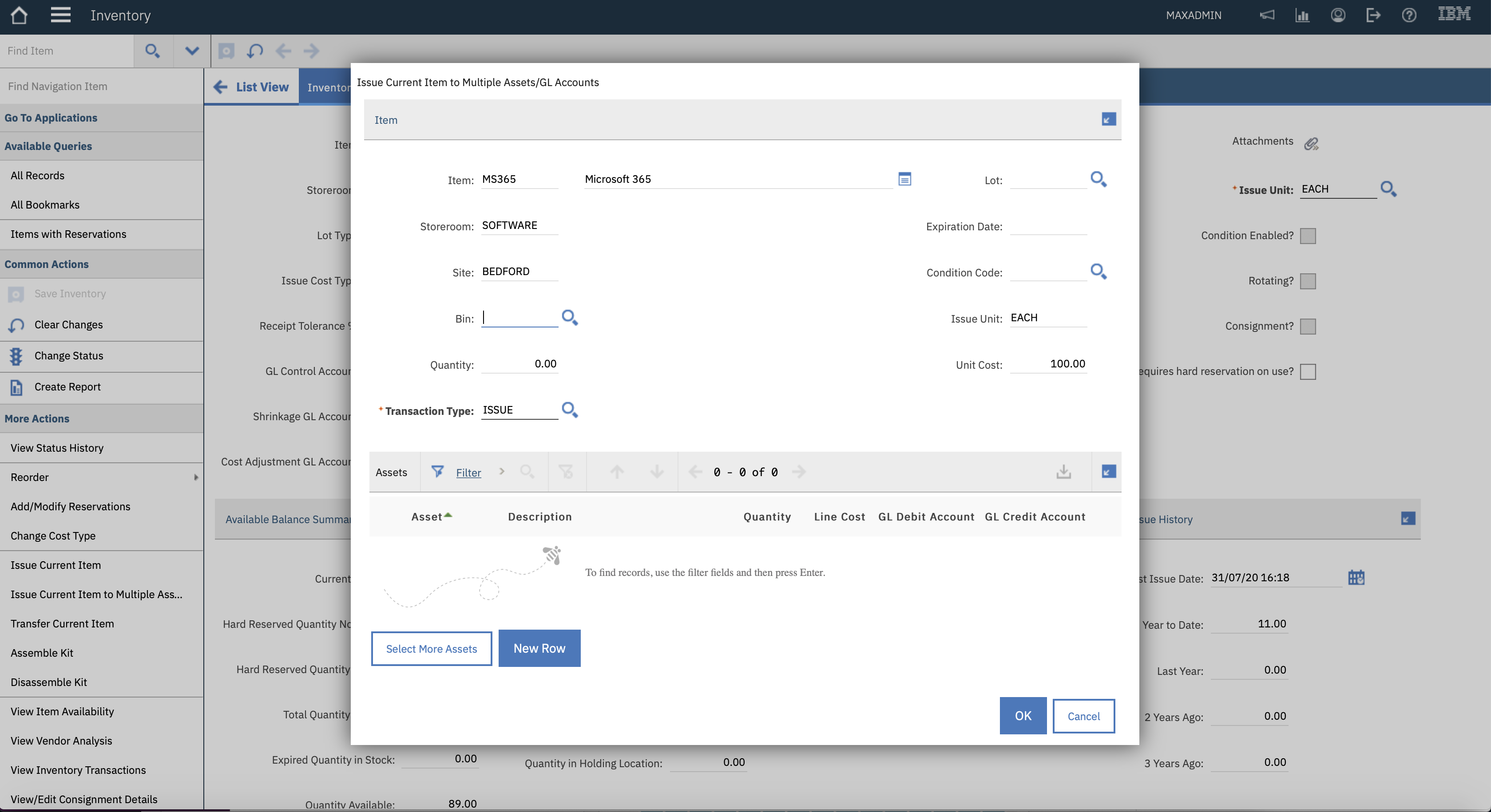 03 Inventory Action Maximo Secrets