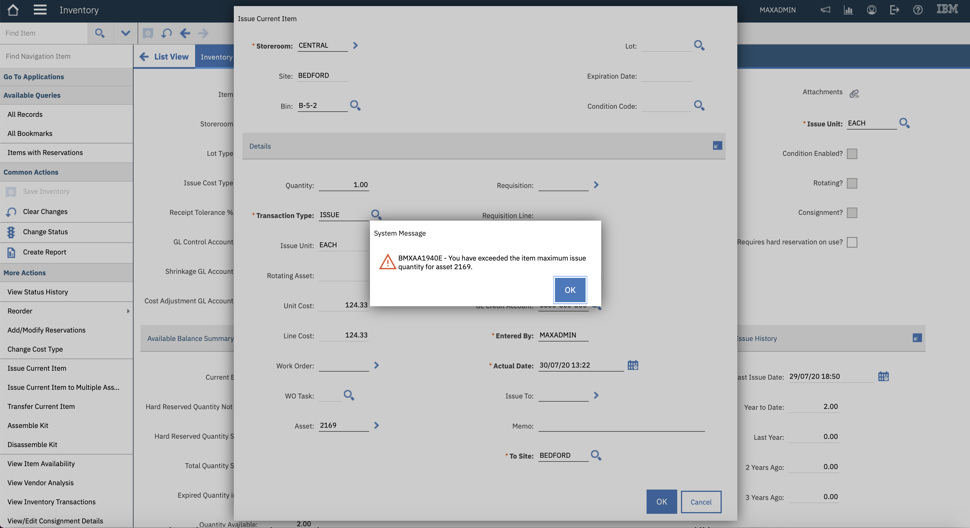 03-inventory-issue-maxerror – Maximo Secrets