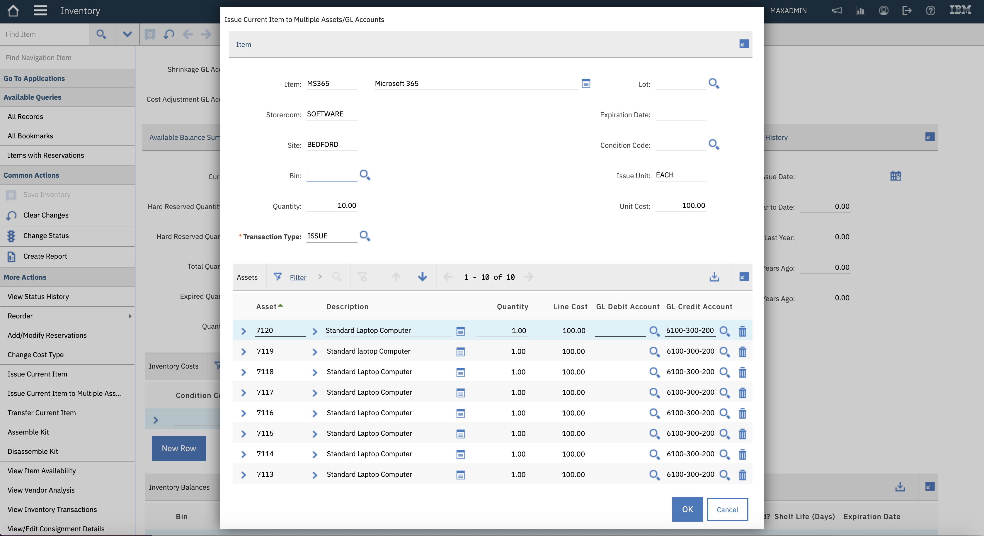 05-inventory-action-issueassets – Maximo Secrets