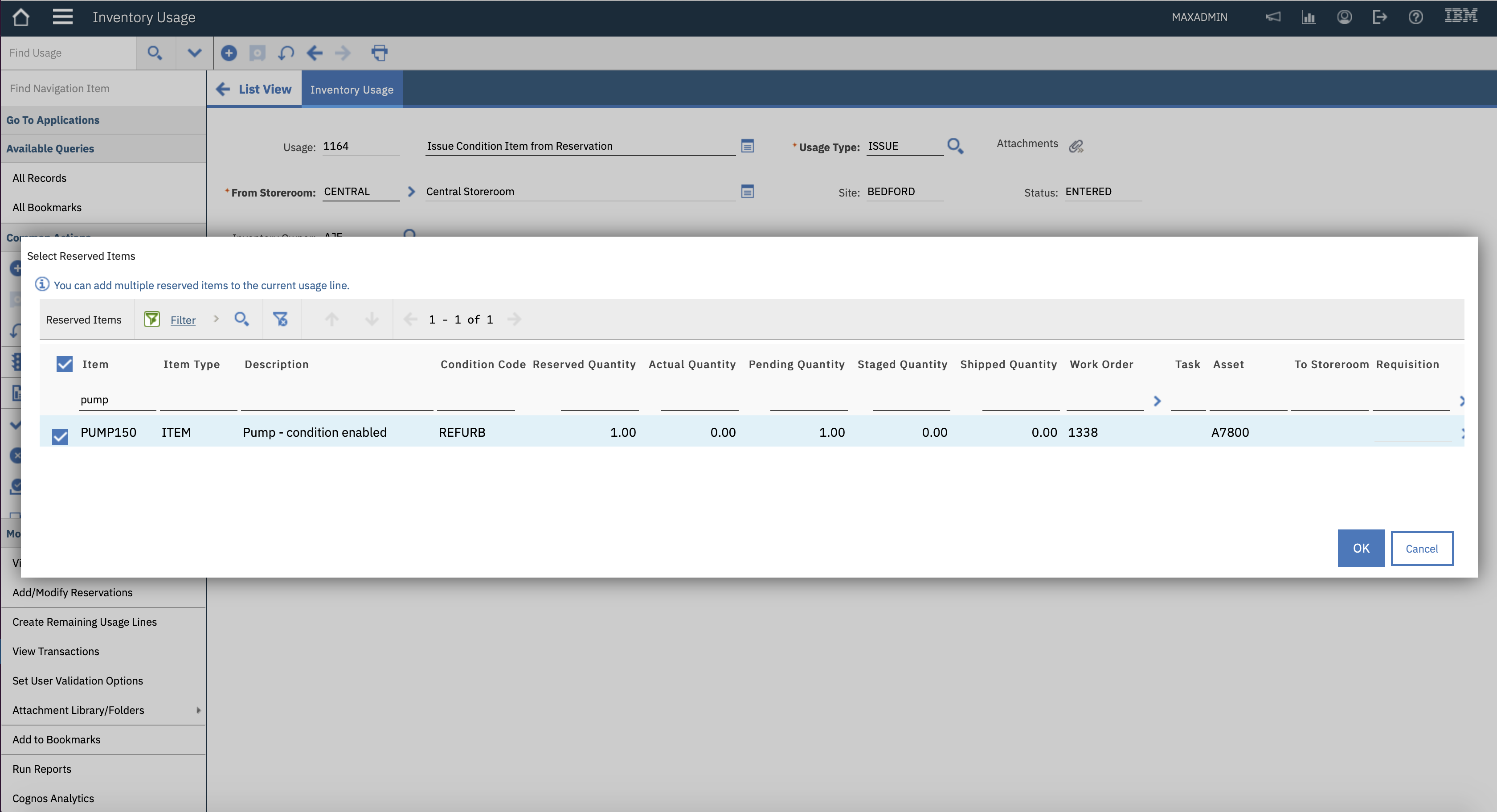 09-inventoryusage-reserv – Maximo Secrets