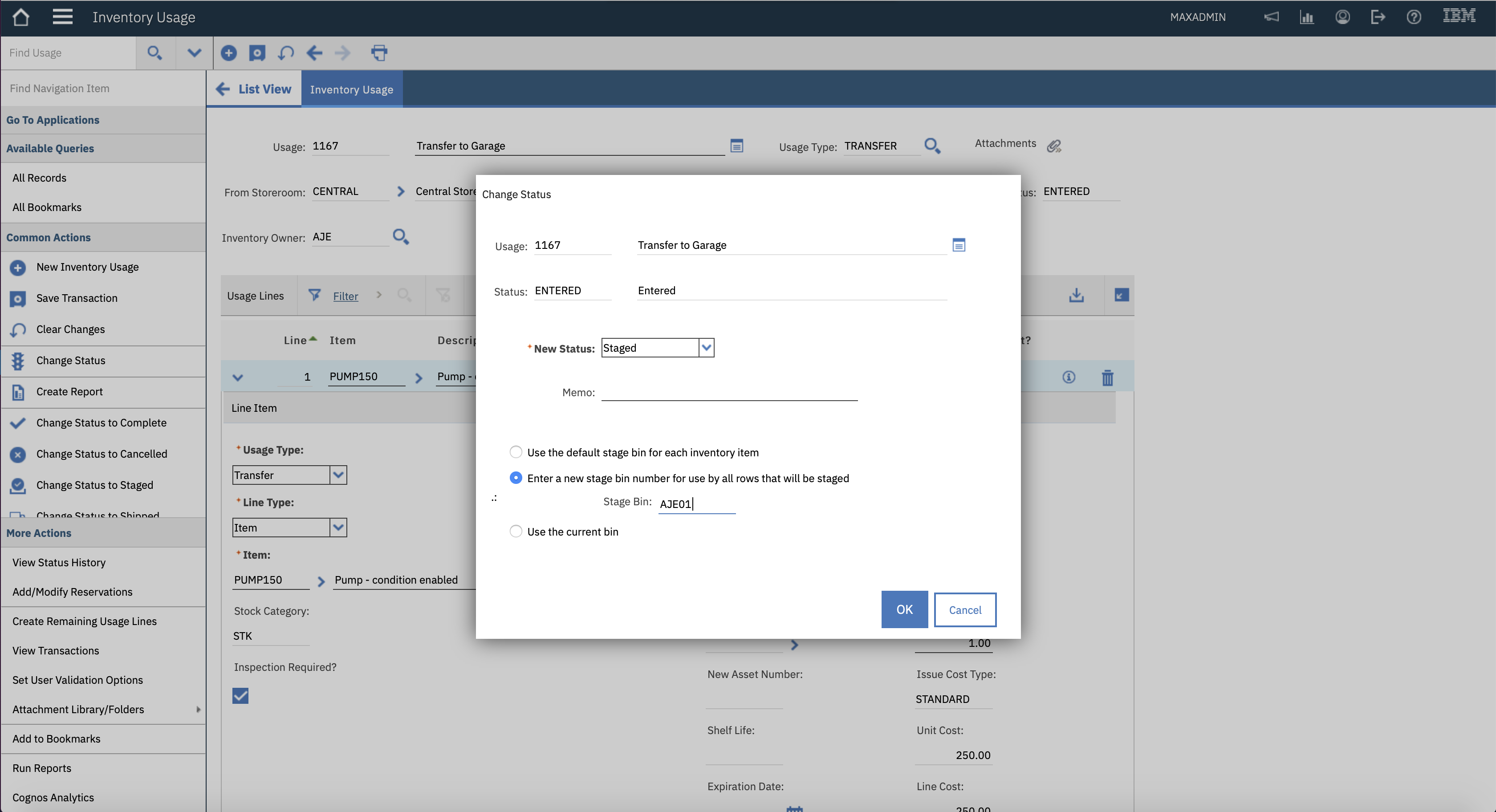 15-inventoryusagetransfer-stagedbin – Maximo Secrets