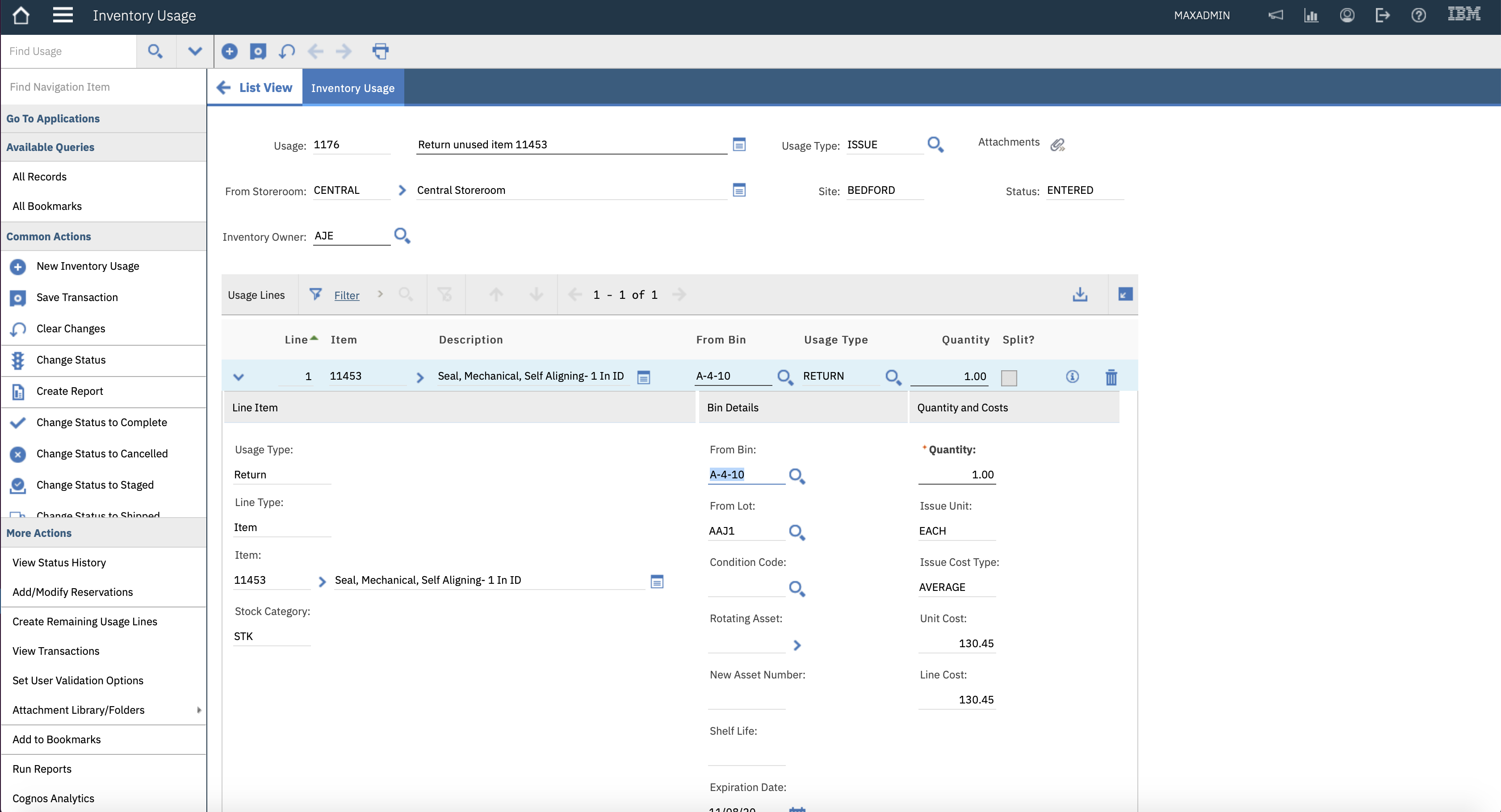25-inventoryusage-returncomplete – Maximo Secrets