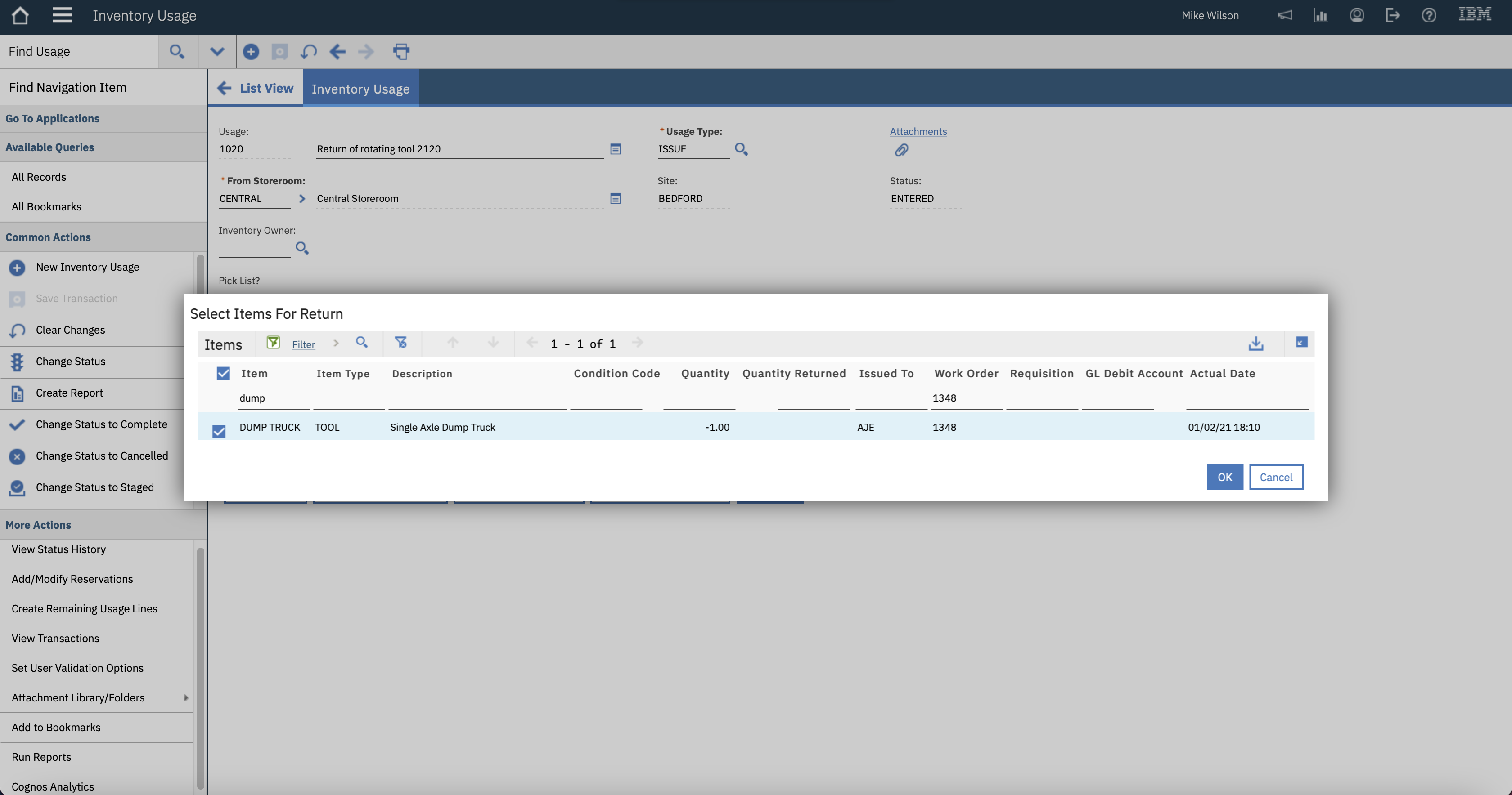 25-invusage-itemsreturn – Maximo Secrets