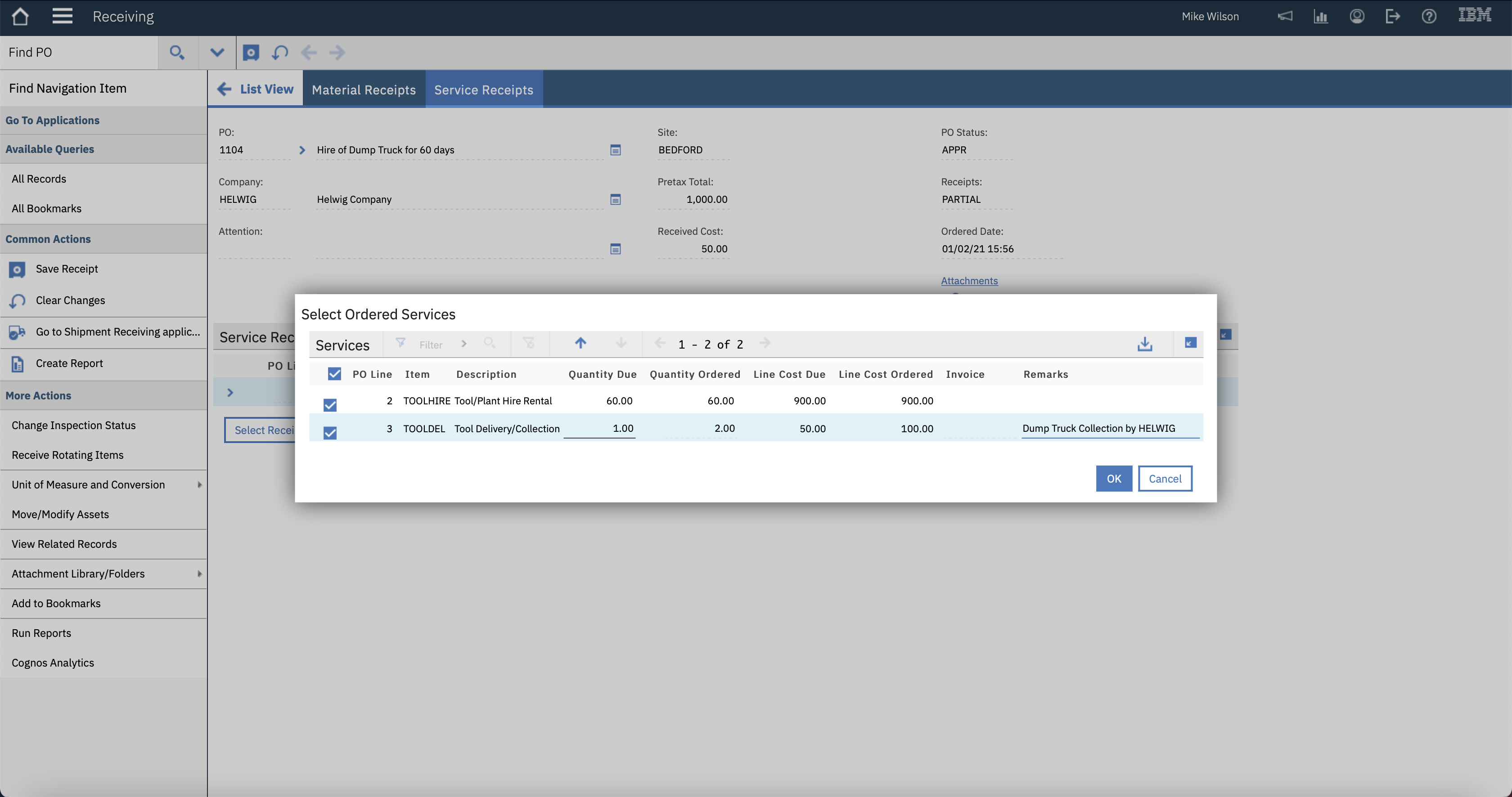 34-receiving-selectorderservices – Maximo Secrets