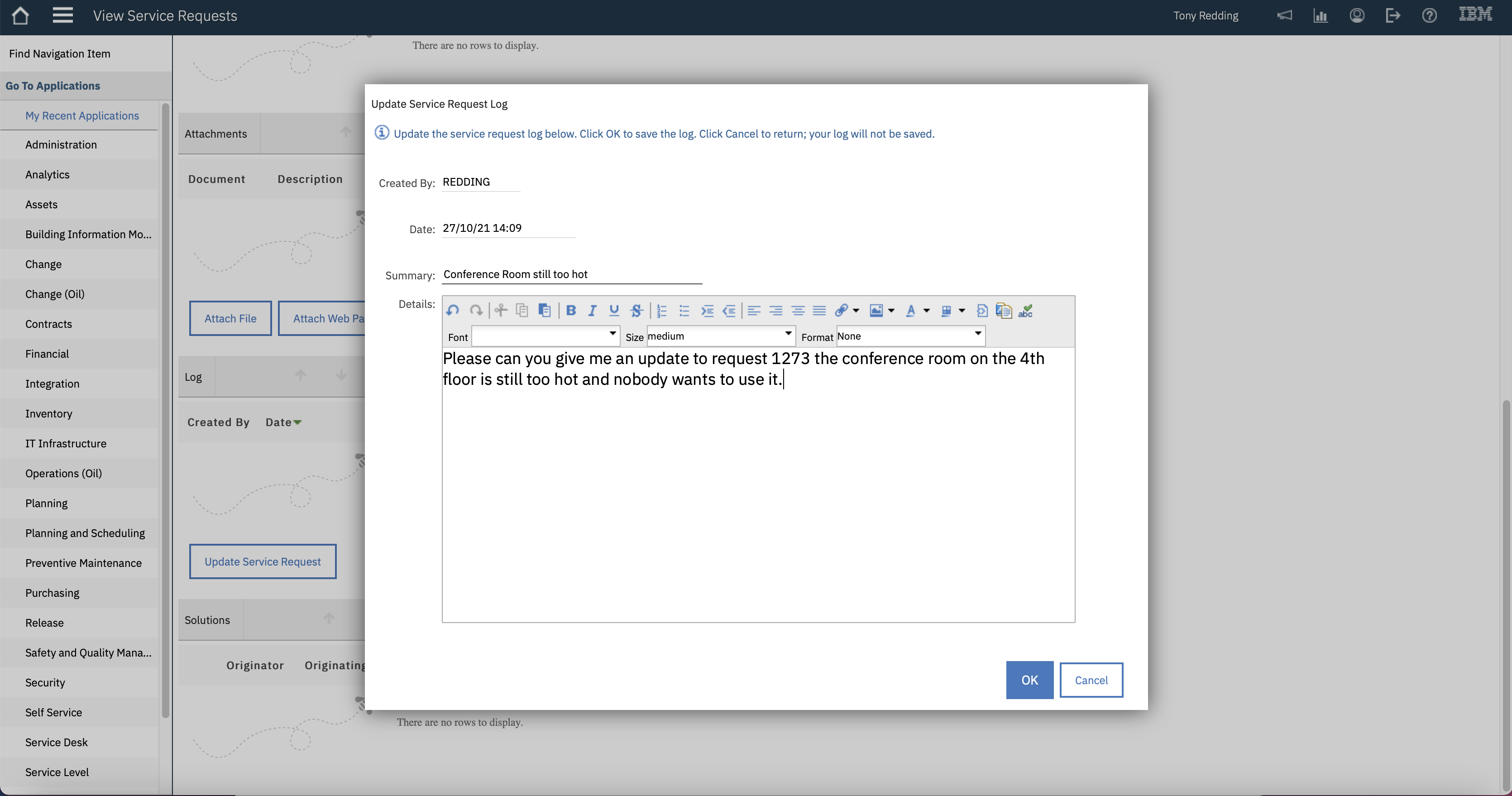 03-viewsr-1273-updateworklog – Maximo Secrets