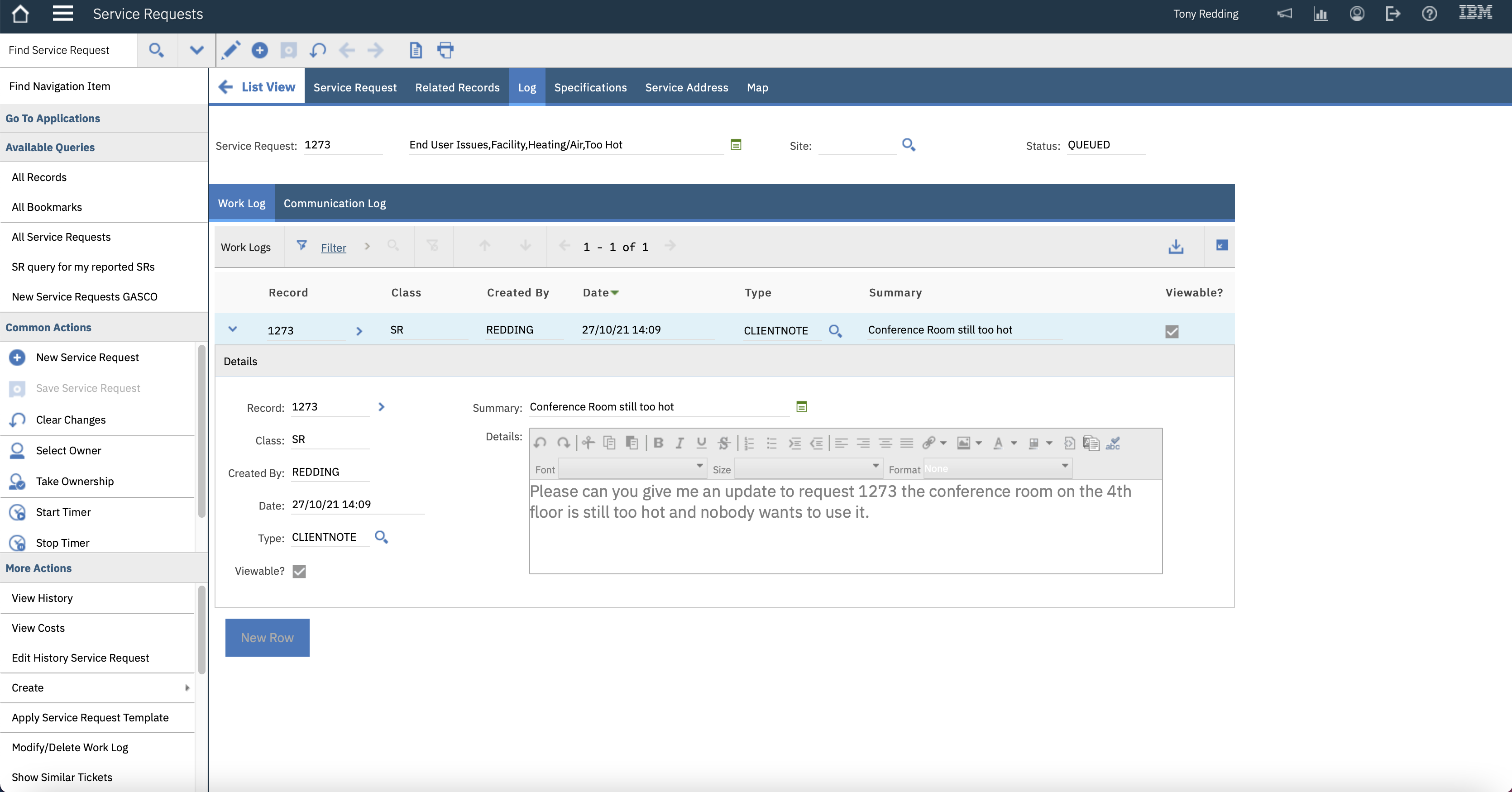 05-sr1273-worklog – Maximo Secrets