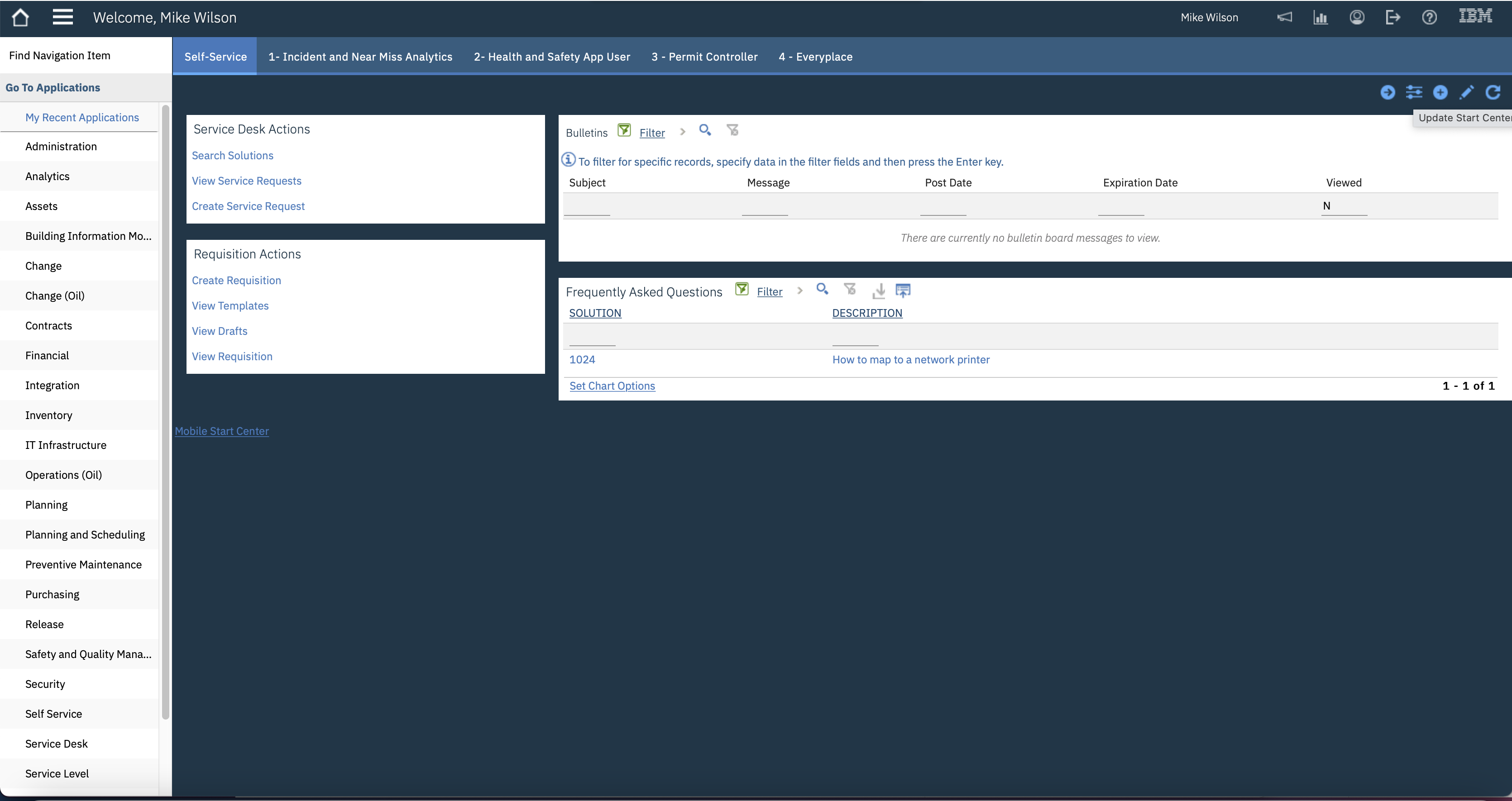 08-updatestartcenter – Maximo Secrets