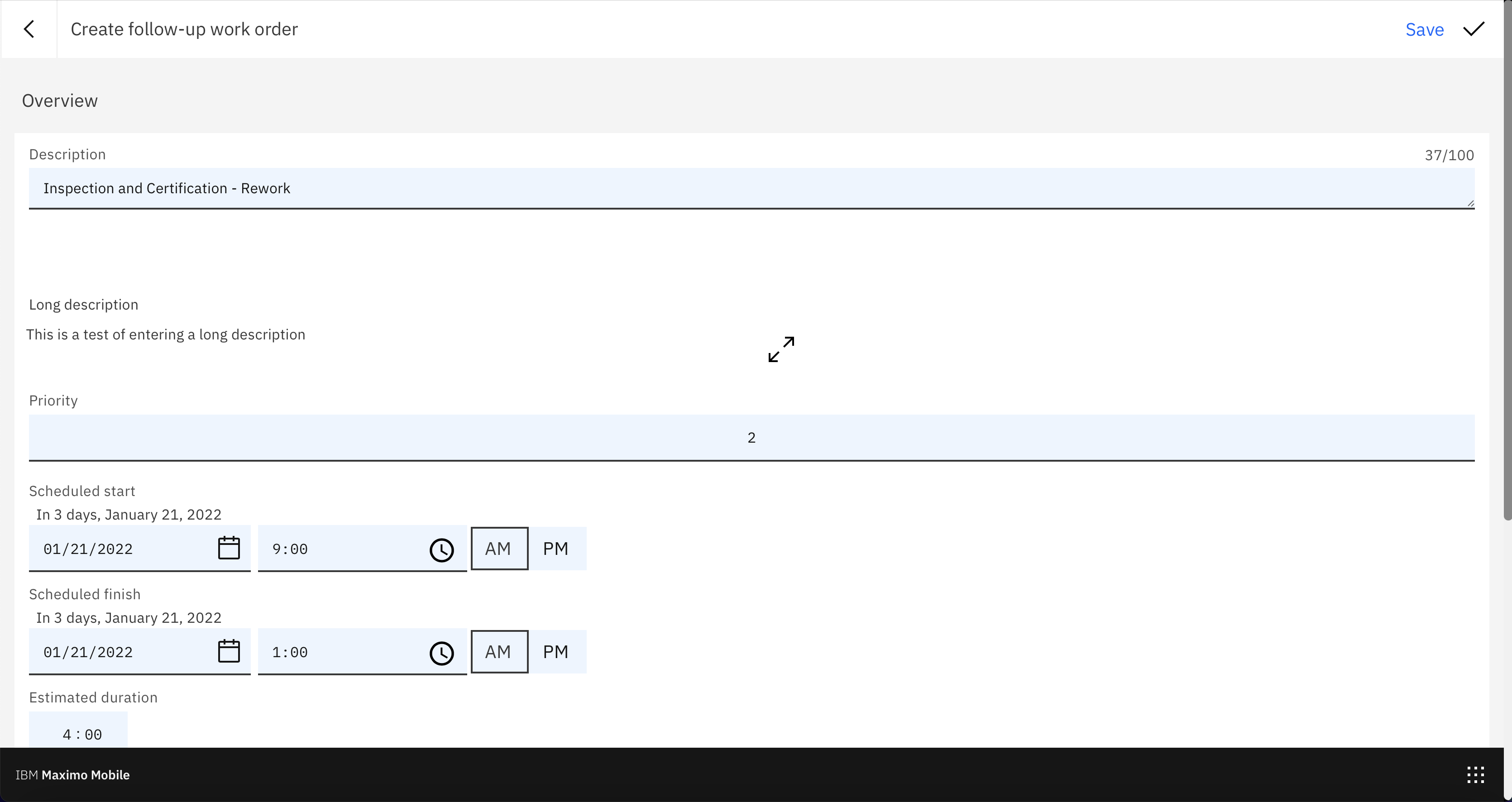 33-wo42001-createfollowup-top – Maximo Secrets