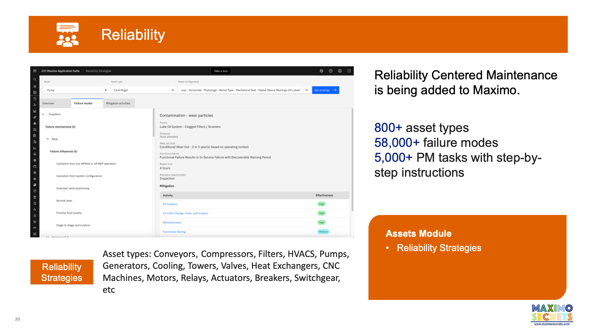 20-Reliability – Maximo Secrets