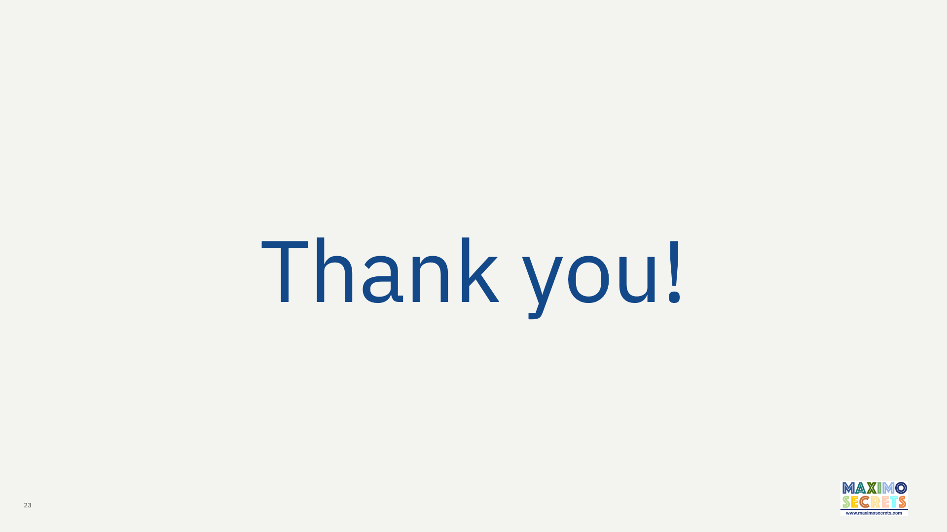 23-Thankyou – Maximo Secrets