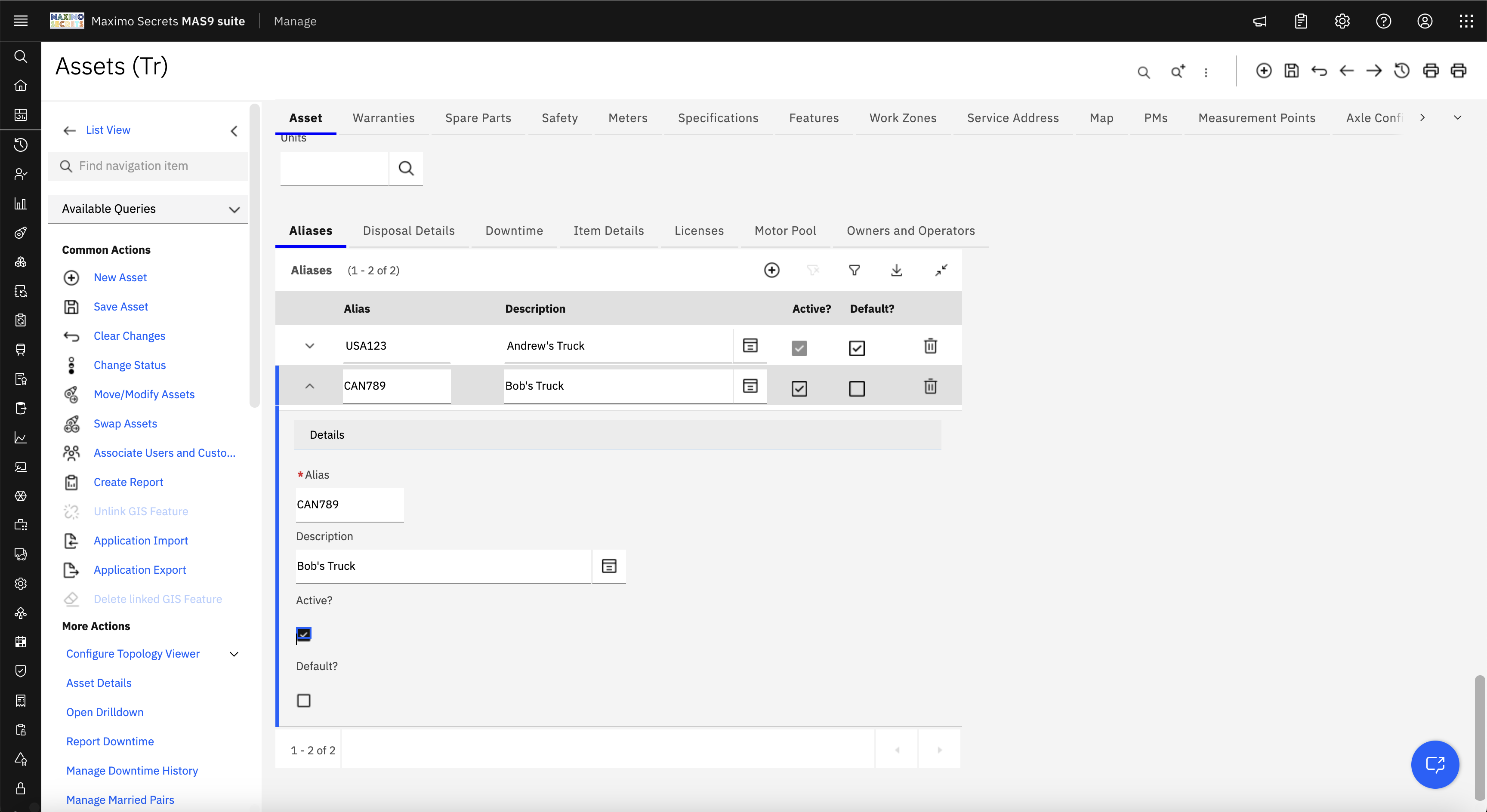 Asset Alias – Maximo Secrets